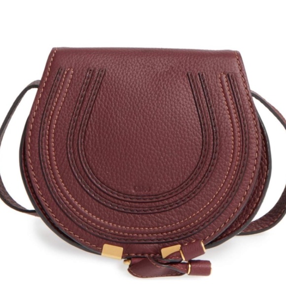 Chloe | Bags | Chloe Mini Marcie Bag In Maroon | Poshmark